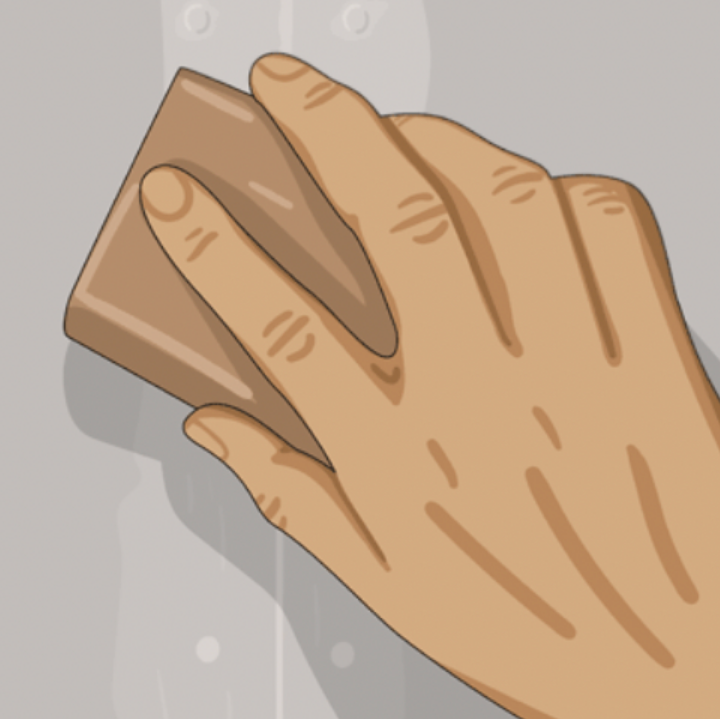 När du har spacklat klart är det dags för en till omgång slipning. För ...